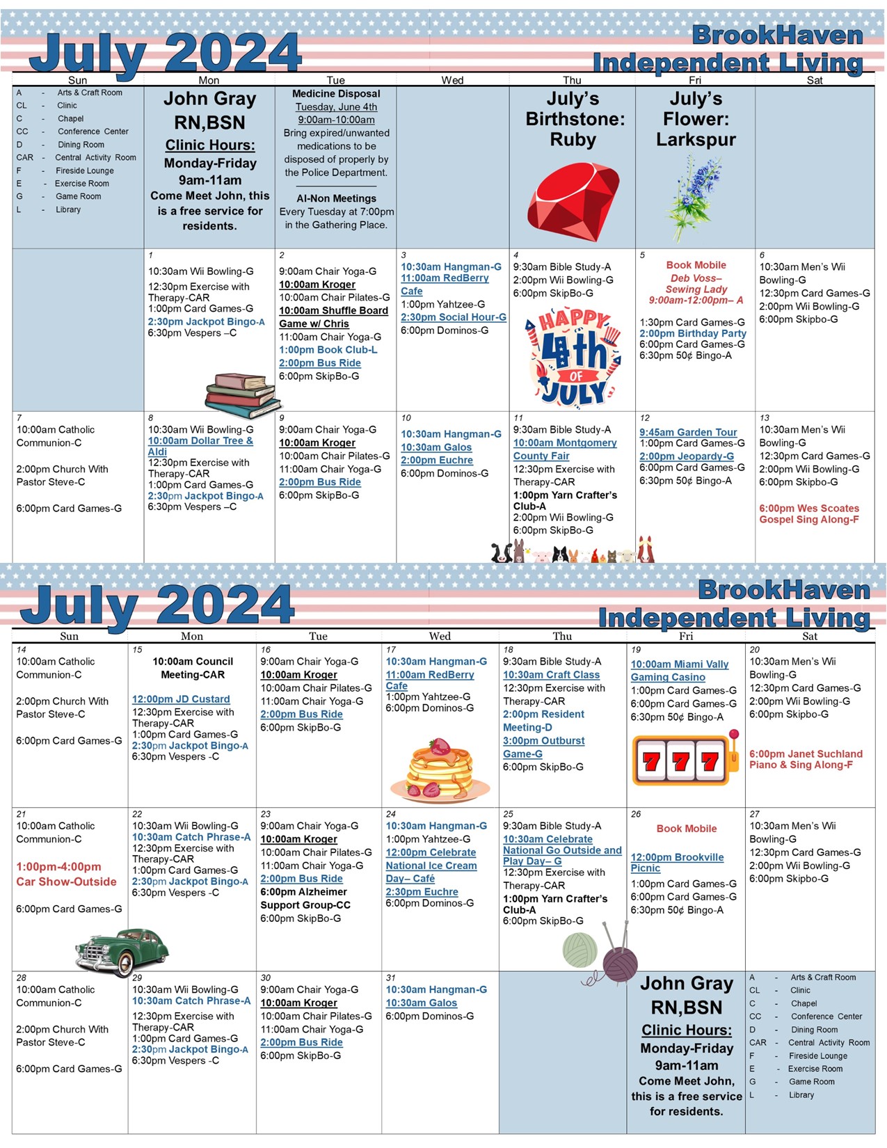 Activity Calendars - Brookhaven Retirement Community